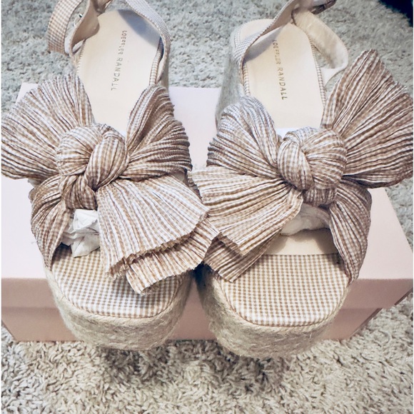 Loeffler Randall | Shoes | Gaby Natural Posey Tan Pleated Bow | Poshmark